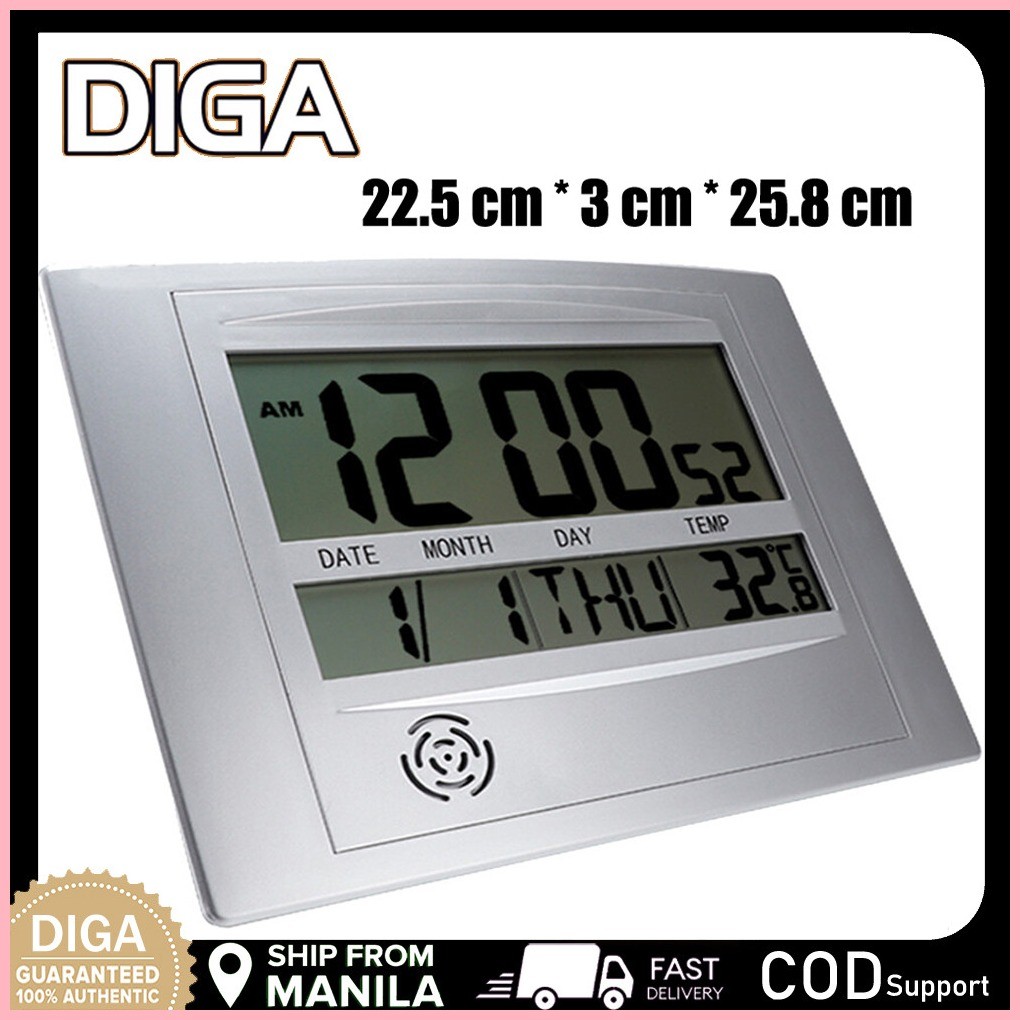 Digital Wall Clocks LED Alarm Clock Large Display Table Clock Wall ...