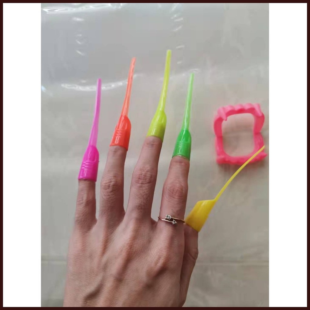 ⭕ ∱ 20set nail with teeth kuko with pangil for kids# halloween party ...