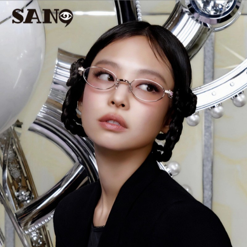 Jennie Same Style Craft Diamond Set Metal Oval Frame Sunglasses Women ...