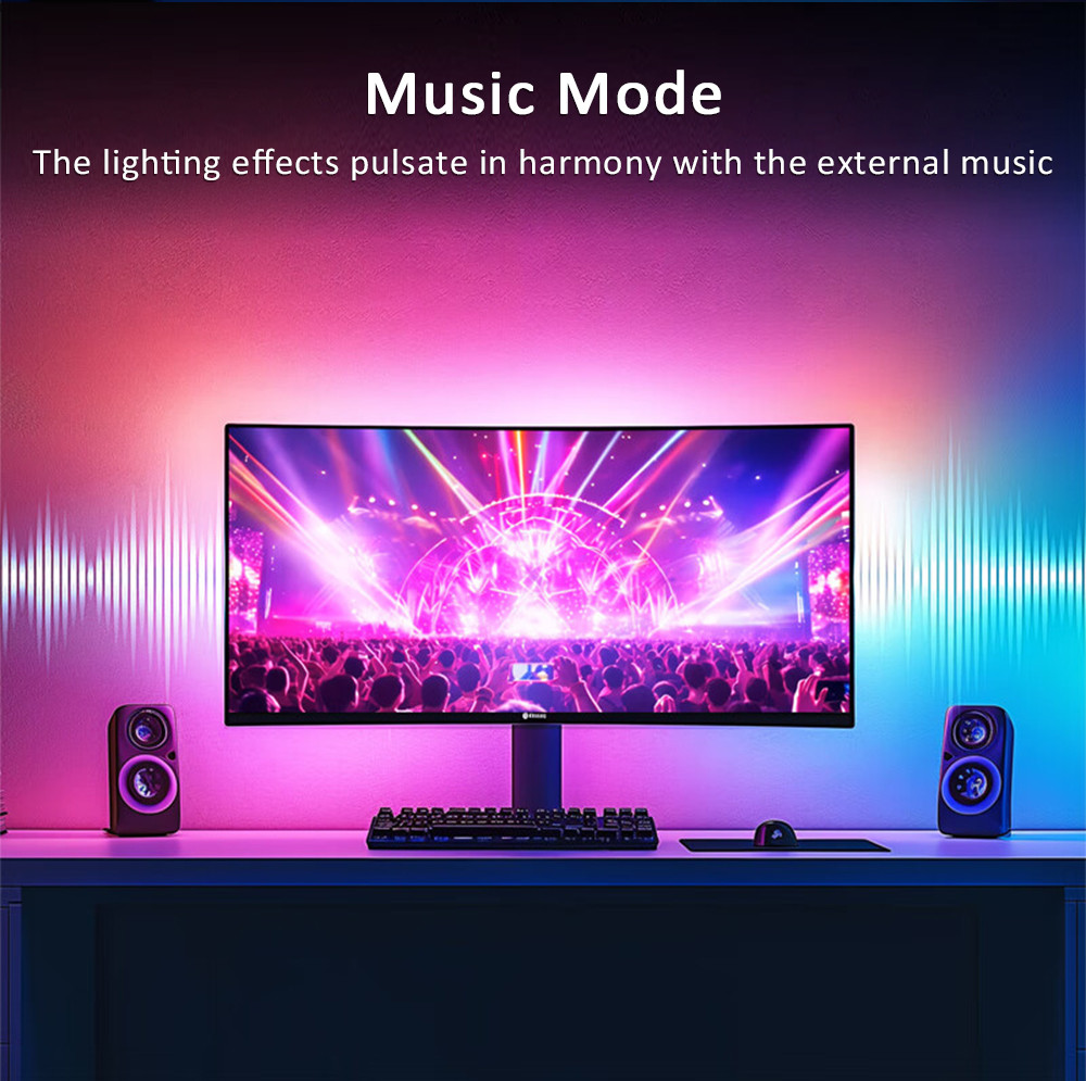 USB PC LED Strip Lights 24-34 Inch Computer Sync Light Strip Monitor ...