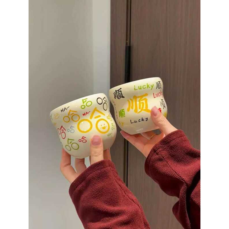 Hahaha Smooth Chinese Style Cute Ceramic Coffee Handheld Gourd Fortune ...