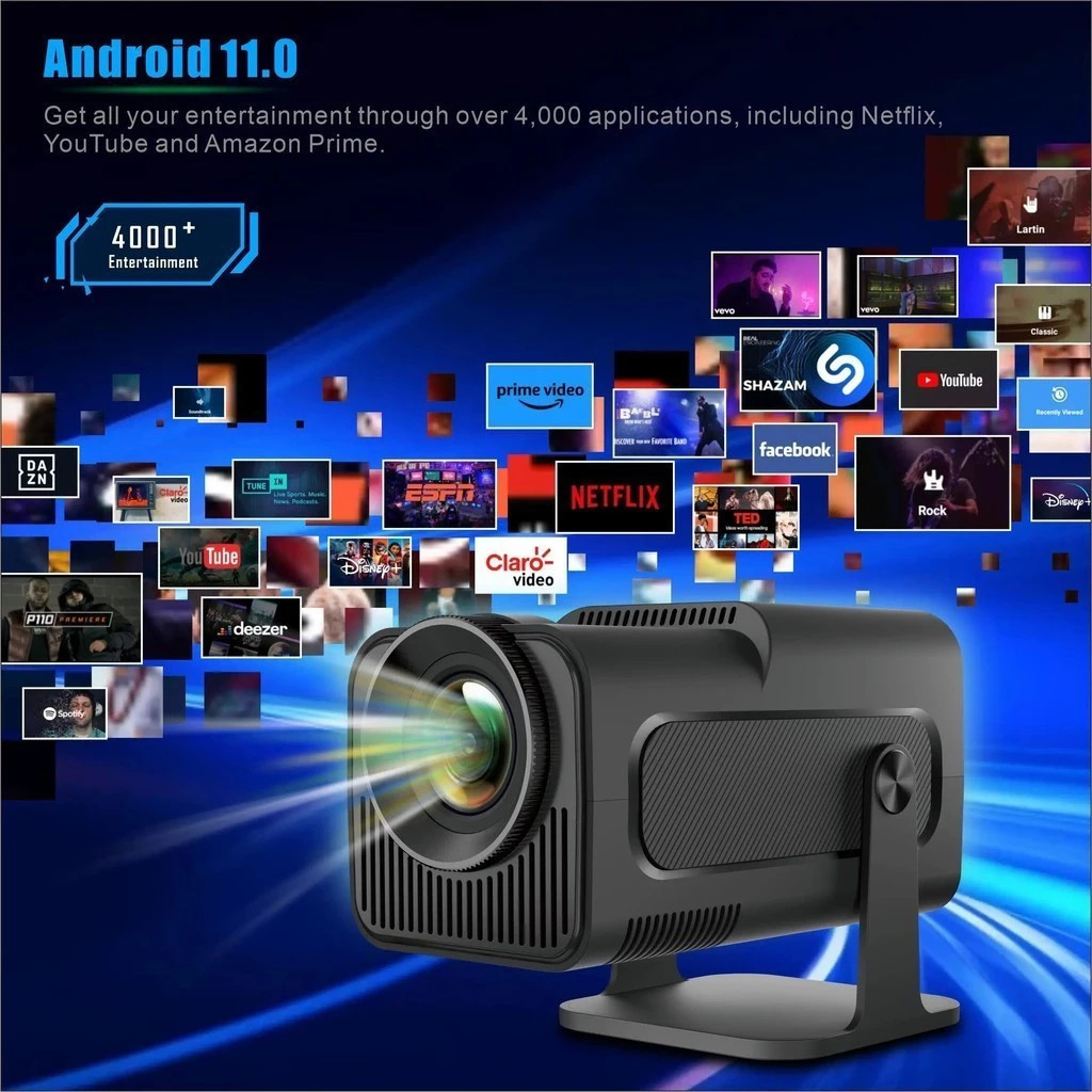 HY320 MINI Projector 4K 390ANSI Native 1080P Wifi6 BT5.0 Android 11 ...