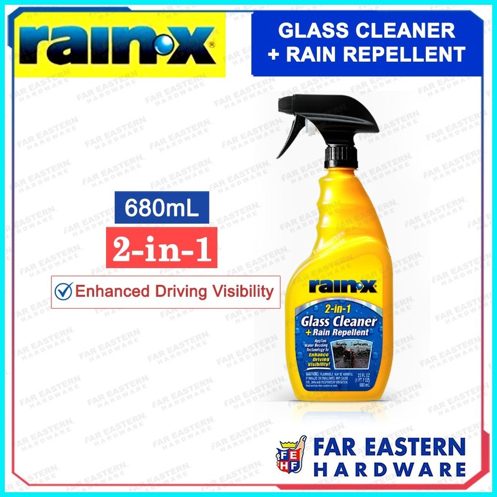 RAIN-X Glass Cleaner + Rain Water Repellent 2 in 1 680ml RainX | Shopee ...