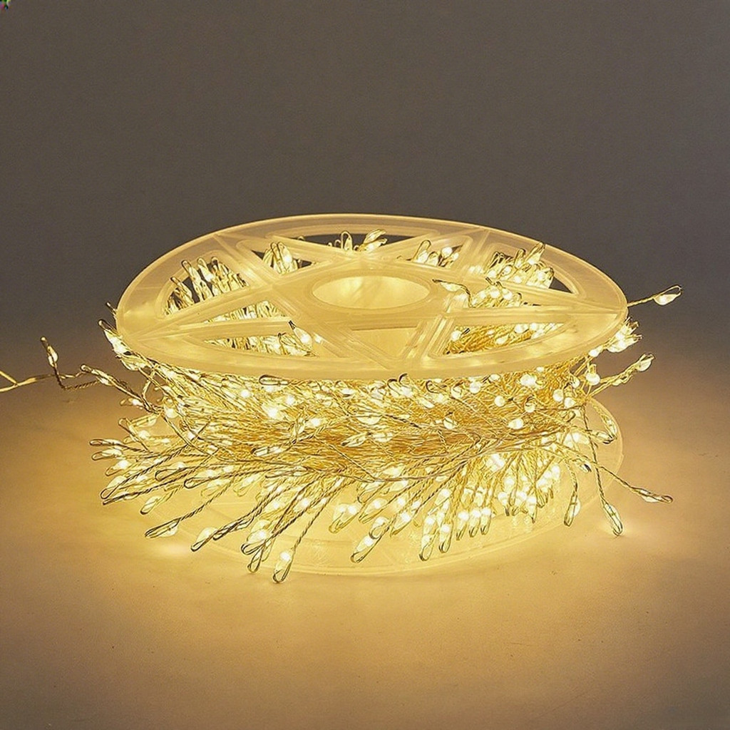 30m 1000 Led Set Silver Copper Wire Firecracker Lights Plug in ...