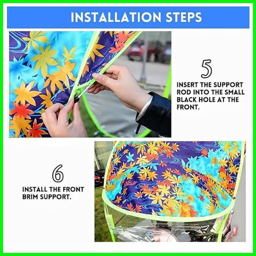 Universal EBike Canopy Motorcycle Cover Awning Rain&sun Canopy Easy ...