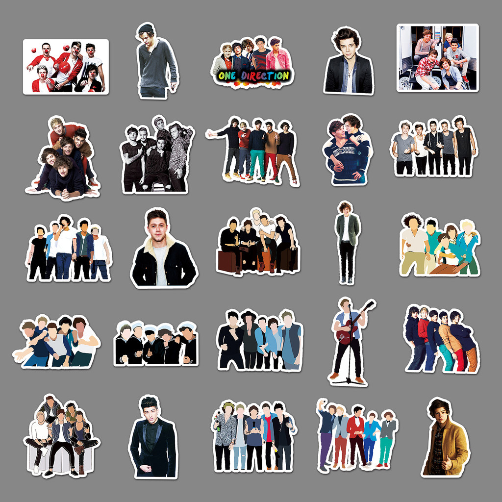 50 Pieces One Direction Graffiti Stickers - Personalized Celebrity Merch DIY Decals for ...
