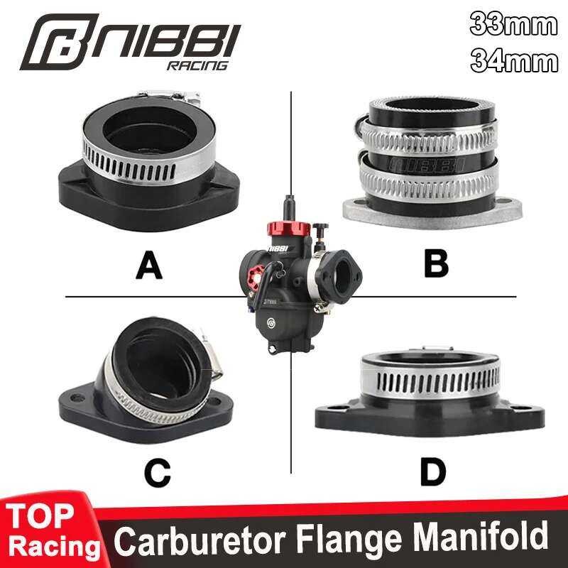 NIBBI Flange Intake Pipe Adapter Fit Pwk24/26/28Mmpe Carburetor ...