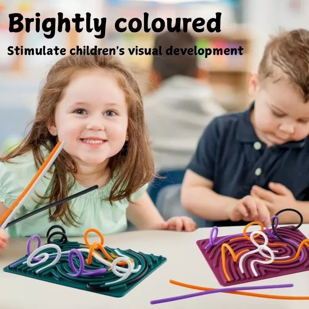 Sensory Activity Board with 10 Strings Silicone Educational Toy For ...