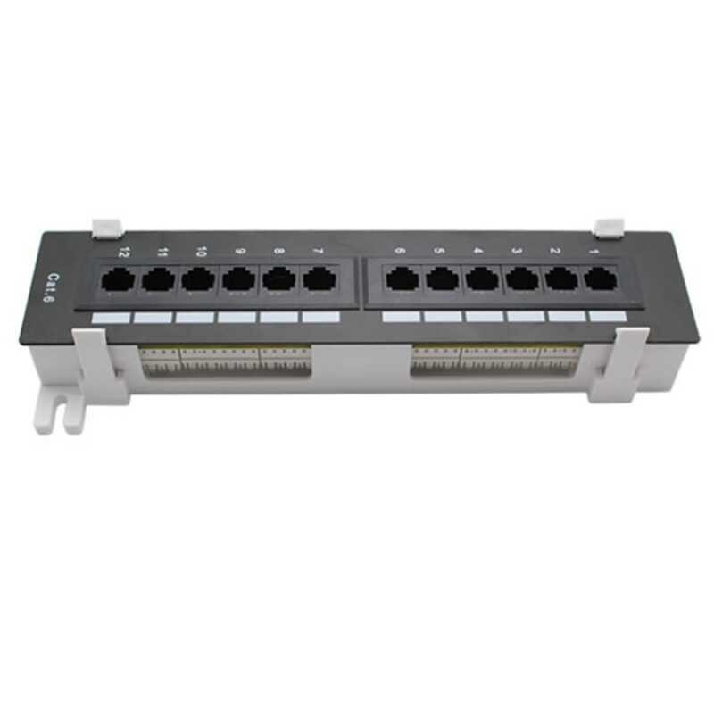 Rj45 Networking Wall Mount Rack Cat6 12-Port Wall-Mounted Patch Panel ...