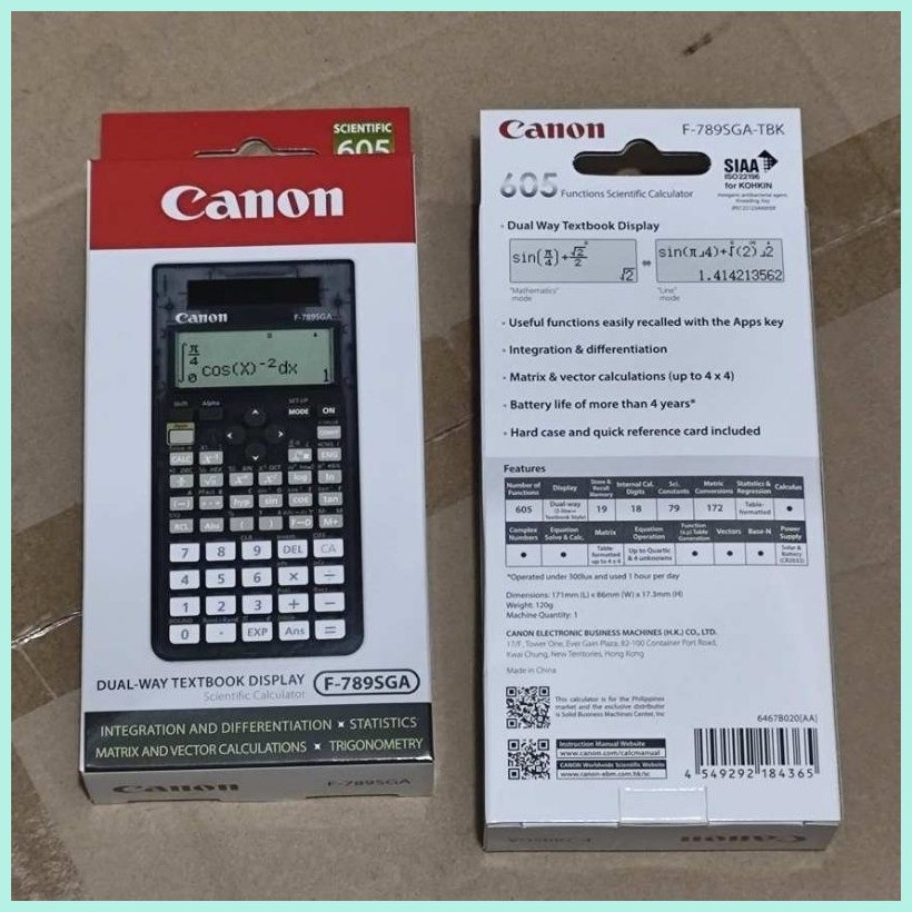CANON F789SGA SCIENTIFIC CALCULATOR FOR PRC ENGINEERING BOARD exam FREE ...
