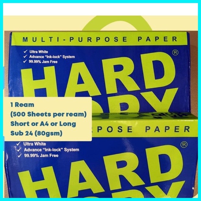 Hard Copy Bond Paper Short / A4 / Long 80GSM 500 Sheets Sub.24,HIHG ...