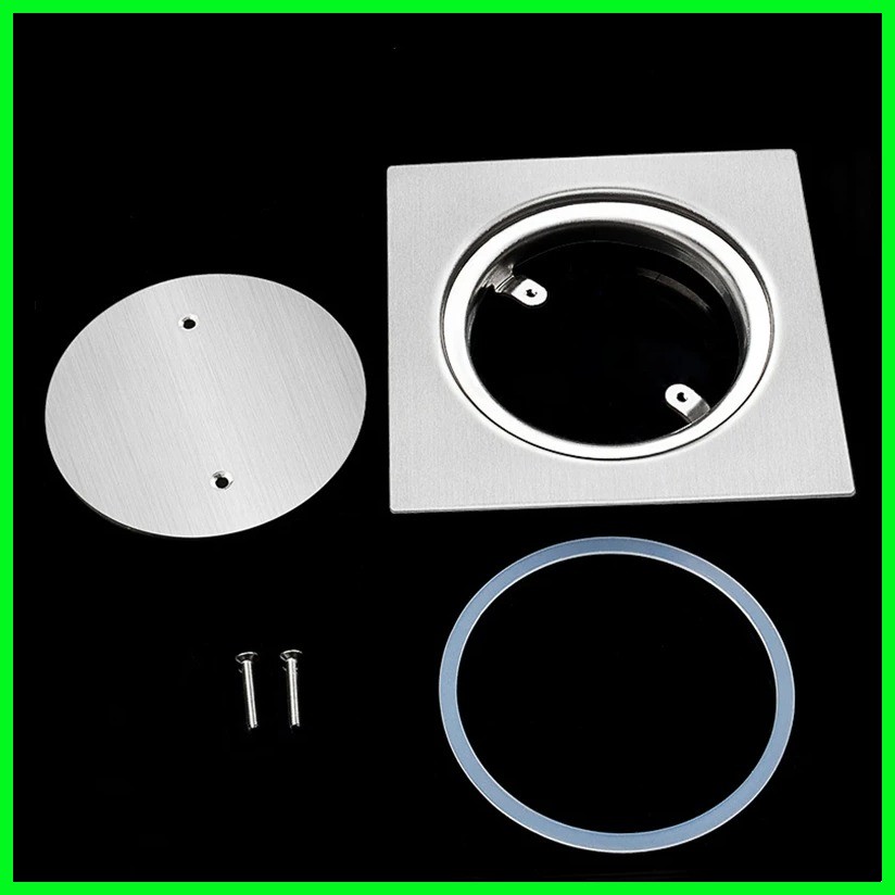 10*10CM Stainless Clean Out Floor Drain Bathroom Square Anti-blocking ...