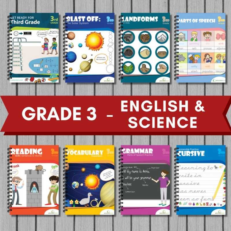 GRADE 3 English & Science - Reading Writing Grammar Vocabulary Spelling ...