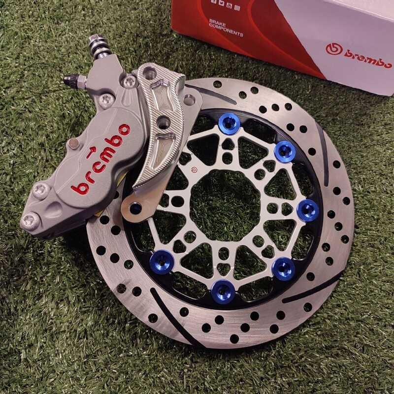 MIO Brembo Nissin 4Pot Caliper Set W/ 220Mm Disc (Mio Sporty/Soulty/M3 ...