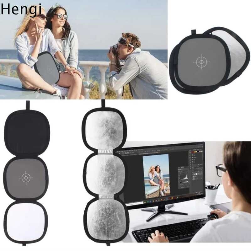 Tt HENGI Hand Hold Trifold Collapsible Disc Two Sides Gray/White ...