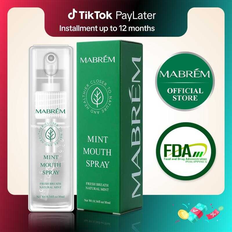 Mabrem【Fda】Mint Mouth Spray Breath Cleansing Freshener Oral Herbal Fresh Remove Smoke Remission ...