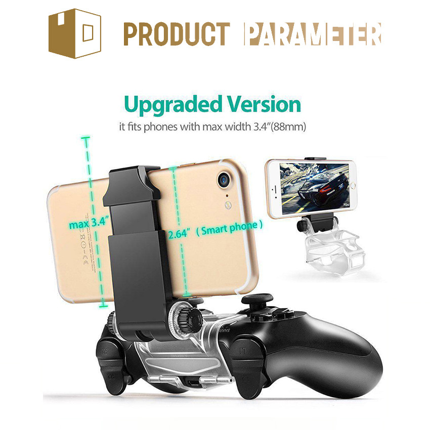 PS4 Game Controller Phone Mount Holder 180 Degree Adjustable Smartphone ...