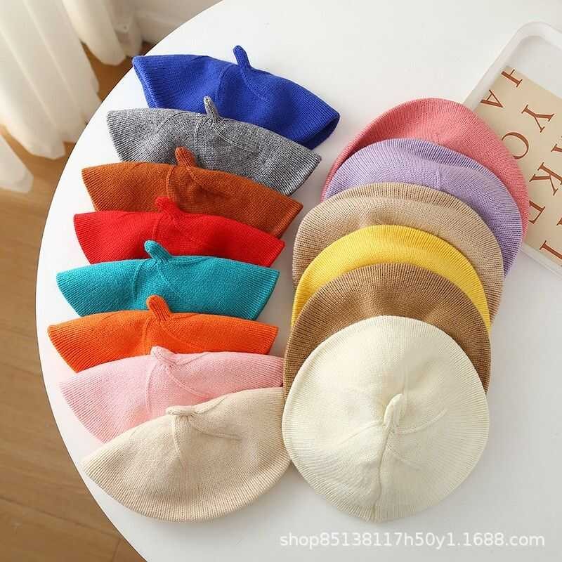 THE 7 DWARVES Fashion Cute Baby Knitted Beret Solid Color Children ...
