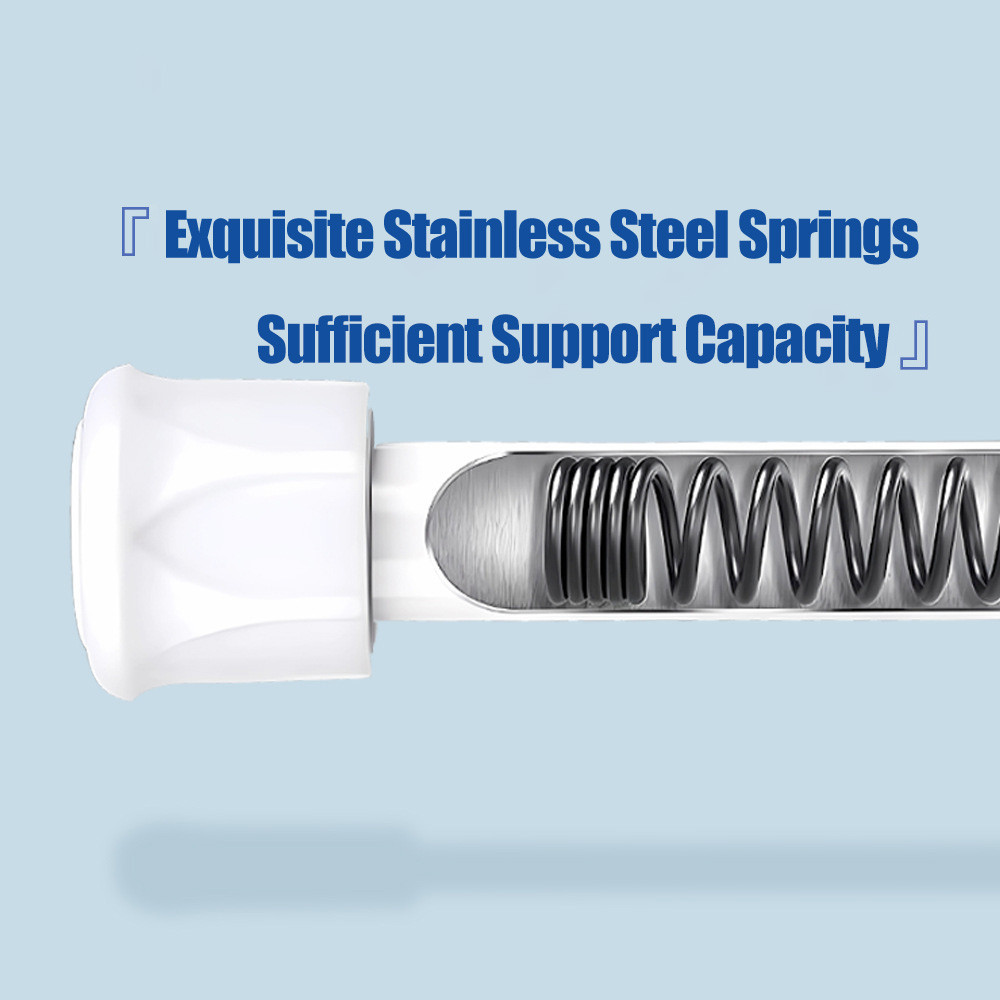 Adjustable 50-190cm No Drill Curtain Rod Extendable for Shower Bathroom ...