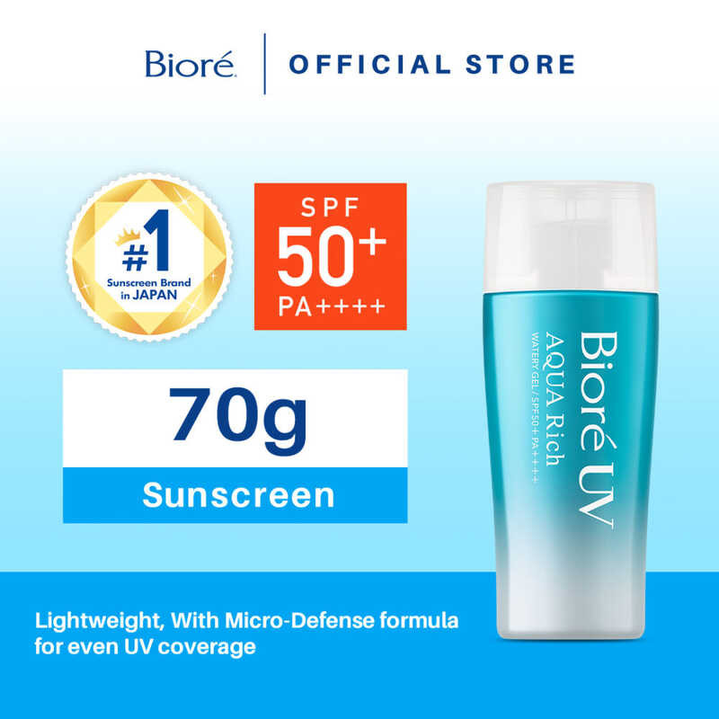 Biore UV Aqua Rich Watery Gel Sunscreen For Face SPF 50+ Pa ...