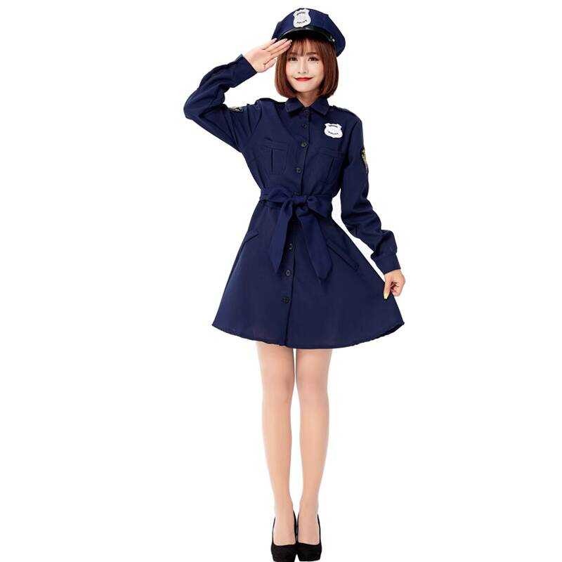 Halloween Inspector Cosplay Costume Female Police Uniform Long Sleeve ...