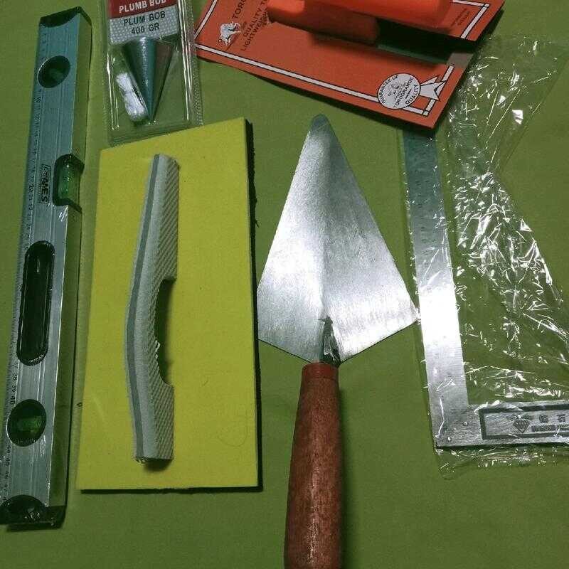 MASON TOOLS COMBO SET RODELA RUBBER KUTSARA NG CEMENTO MEDIUM SIZE ...