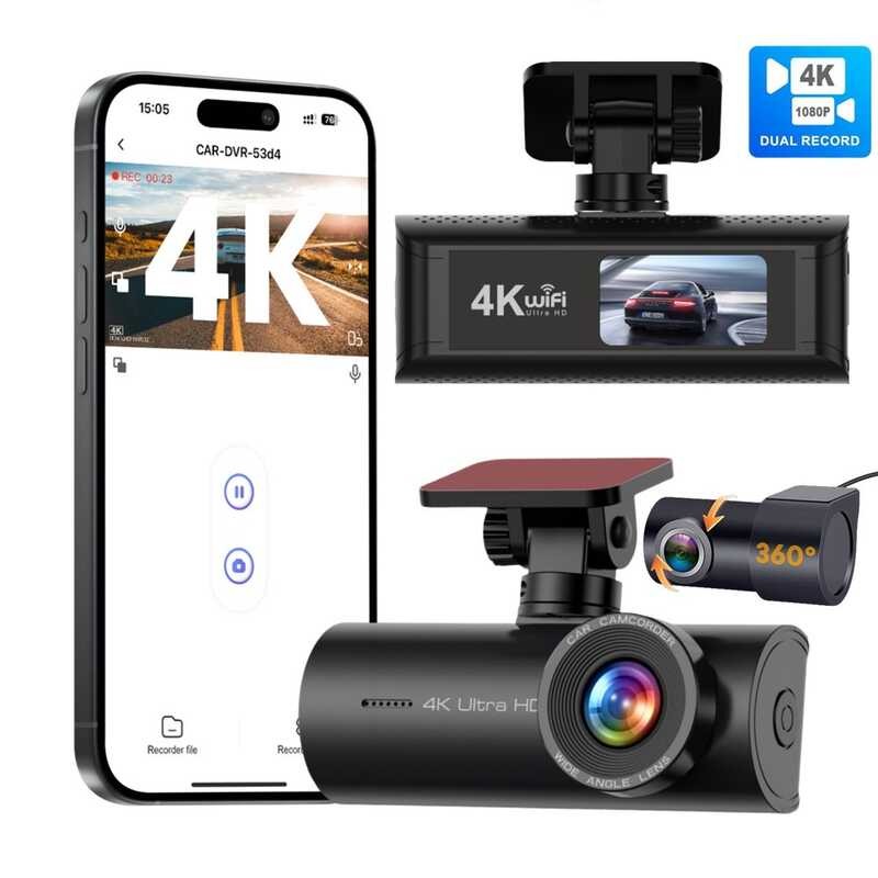 4K Driving Recorder Mobile Phone Interconnection Dual Lens GPS Track ...