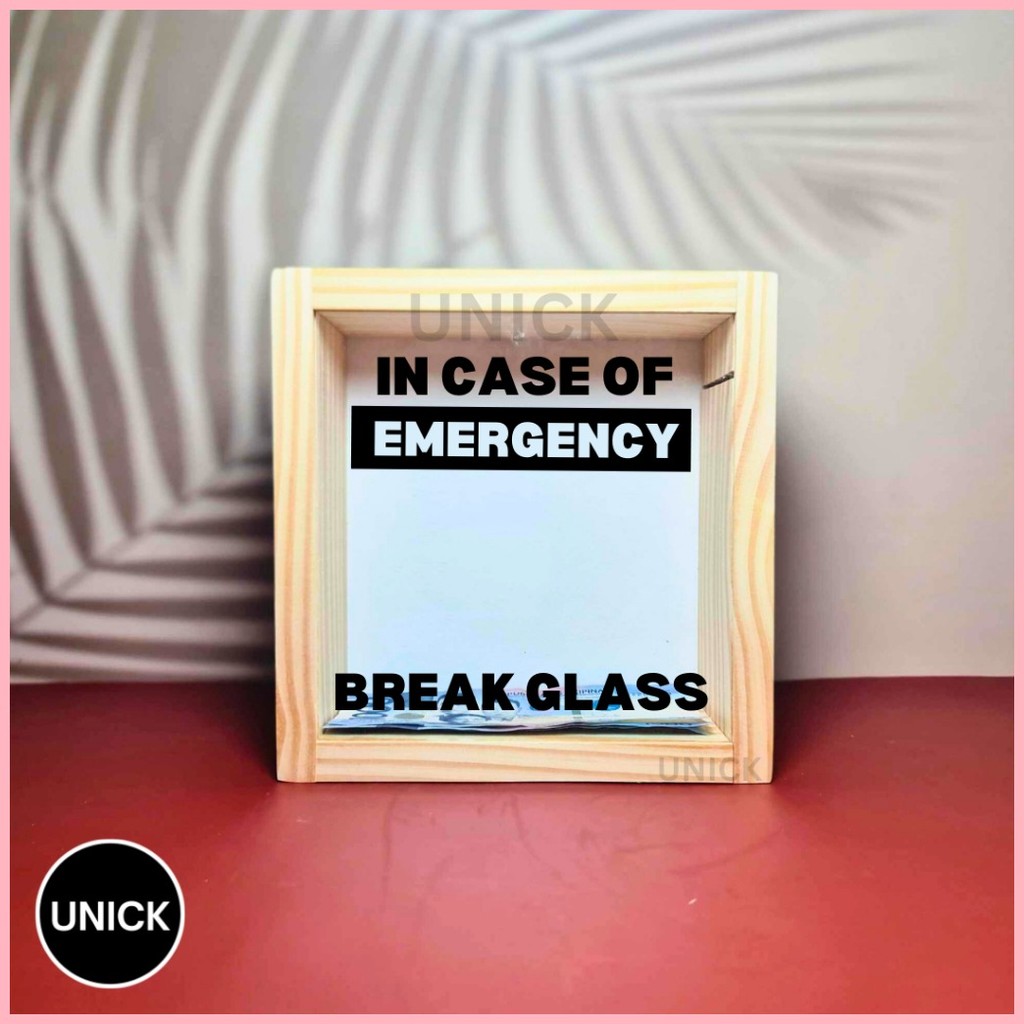REUSABLE | IN CASE OF EMERGENCY BREAK GLASS | WOODEN ALKANSYA WITH IPON ...