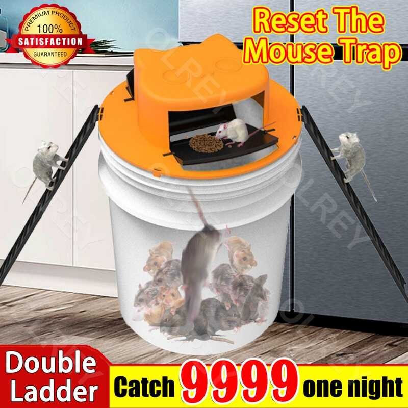 Slide Bucket Lid Mice Mouse Traps Rat Trap Useful Double Labber Indoor ...