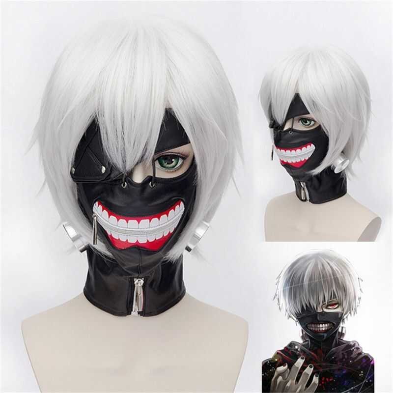 Tt Kaneki Ken Mask Cosplay Anime Tokyo Ghoul Black Mouth Masks Eye ...
