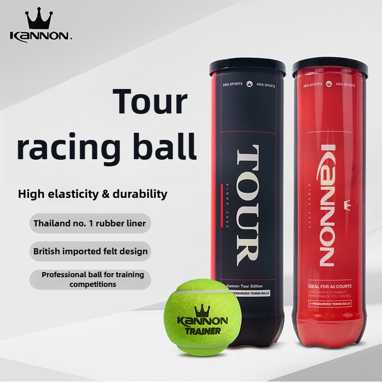Kannon Tour Tennis Balls Black Can,High Bounce Durable Training Advanced Match Balls,Vacuum ...