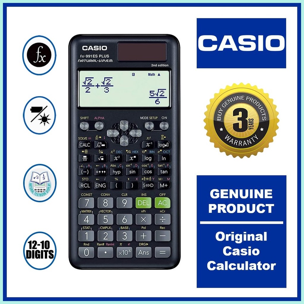 Scientific Calculator CASIO Fx-991ES plus Latest Generation Solar ...