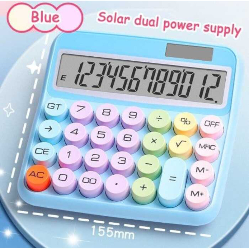 Ka-007 KAERDA 12 Digits Candy Color Solar Computer Mechanical Keyboard ...