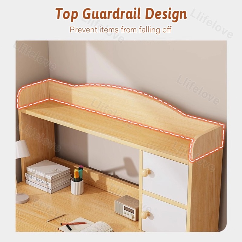 100CM Computer Desk Study Desk With Bookshelf Desk With Shelf Student ...
