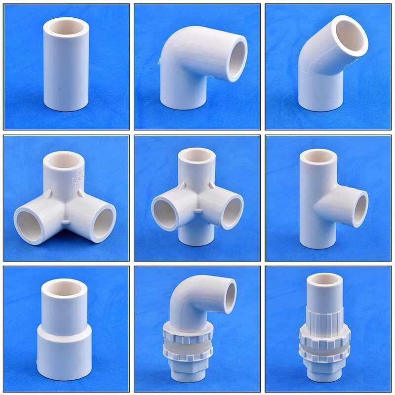 ☑☑ PVC White Fittings Plastic Three-Way Four-Way Elbow Fish Tank Water ...