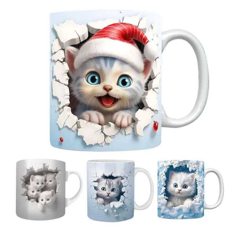 Tt Creative Space Design Multi-Purpose Mugs Effect Water Cup 3D Cat ...
