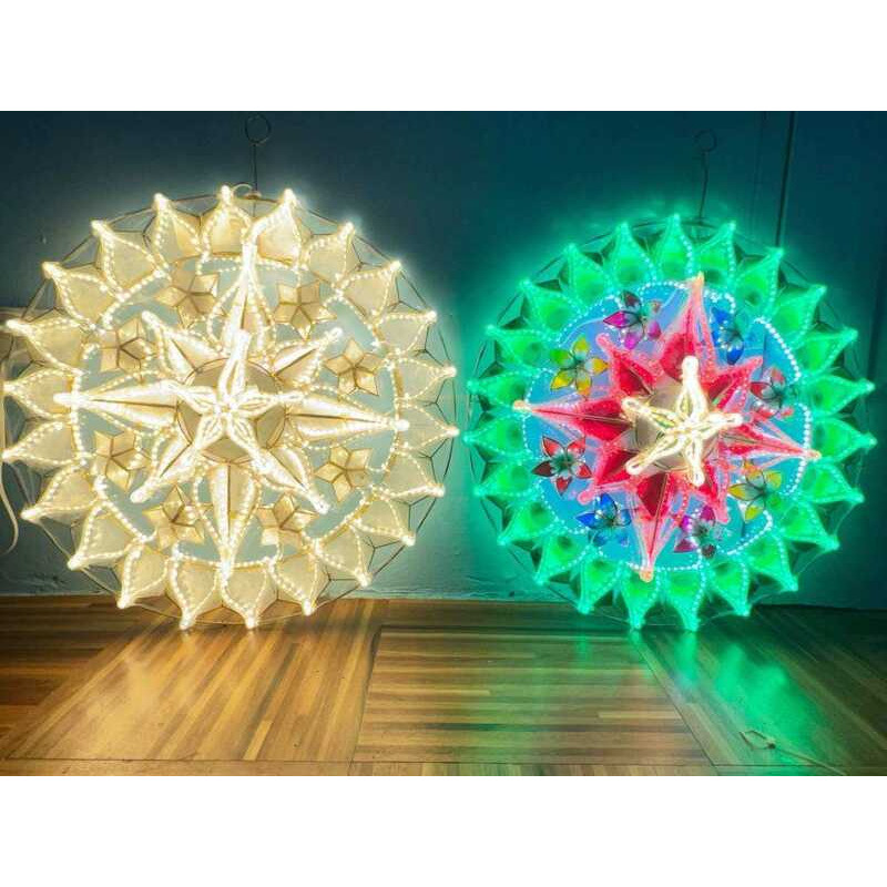 Lantern Capiz Christmas Decor(Tala Parol 20”W/Led Light XXC | Shopee ...