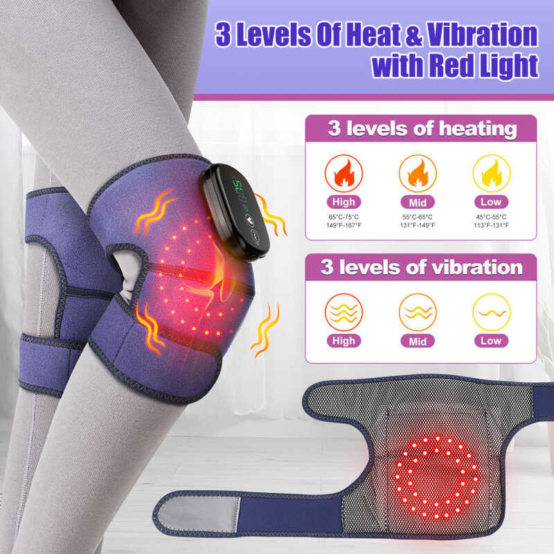 Tt Cordless 3-In-1 Heated Vibration Massager Infrared Knee Pad Shoulder ...