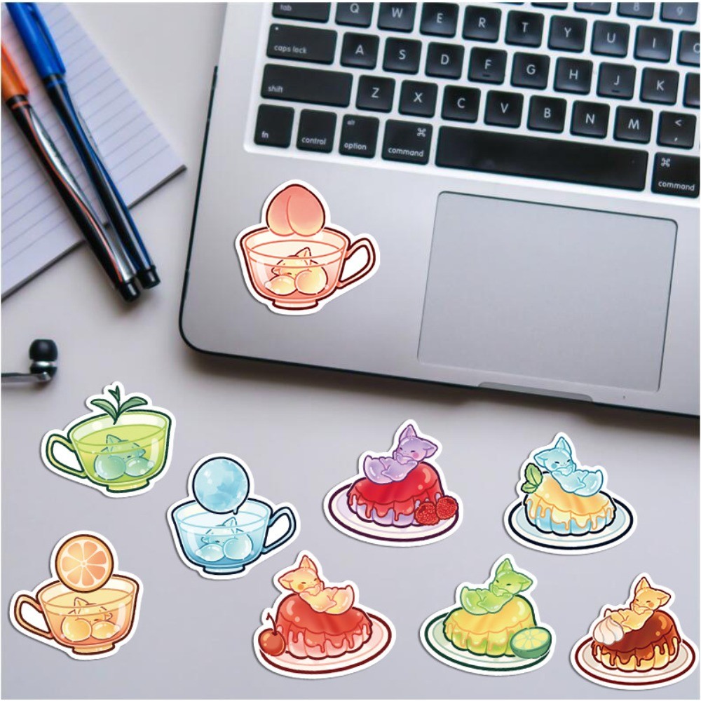40-Piece Original Cartoon Jelly Fox Stickers -Inspired Decor for Drinks ...