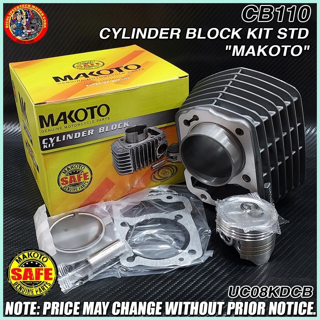 CB 110 CYLINDER BLOCK KIT STD "MAKOTO" (UC08KDCB) | Shopee Philippines