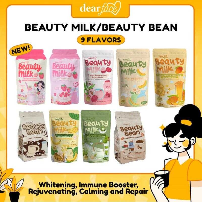 DEAR FACE ALL BEAUTY MILK BEAN HEALTH COLLAGEN DRINKS STRAWBERRY MELON ...