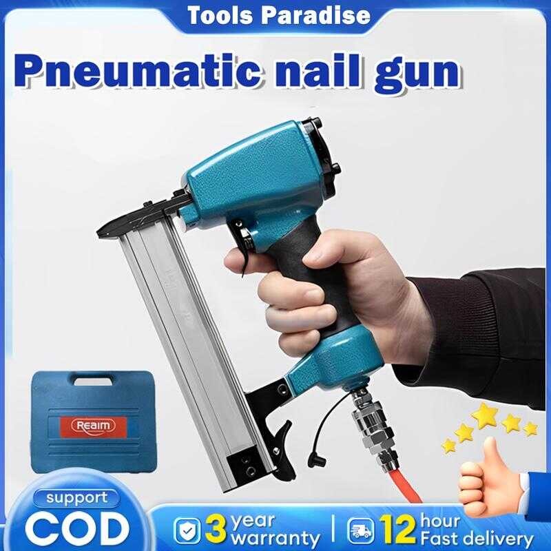 REAIM Electric Nail Gun Air Tacker Pneumatic 220V Heavy-Duty Hand Tool ...