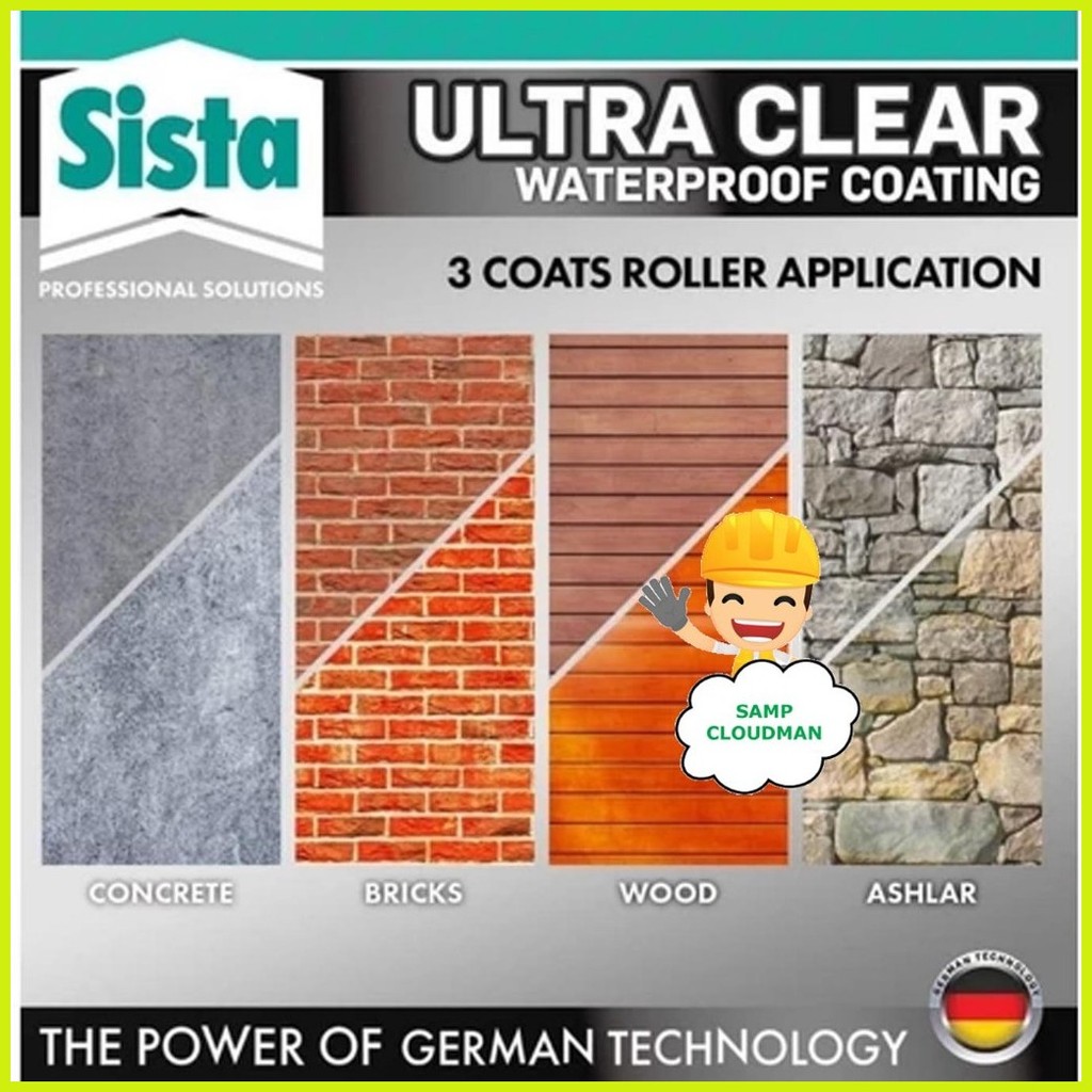 Sista Ultra Clear Waterproof Coating 1L / Kg Concrete Wood Tiles ...