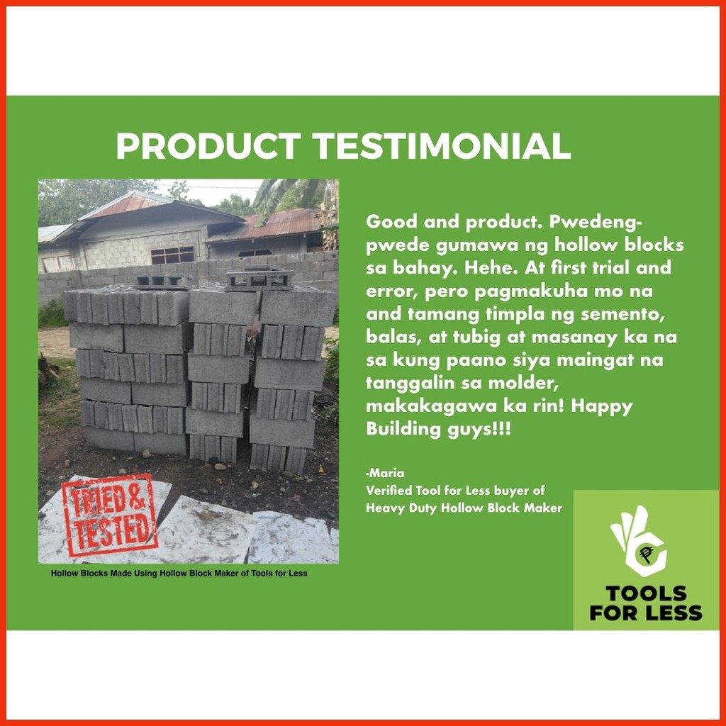 Heavy Duty Manual Hollow Block Maker Molder 4" | Shopee Philippines