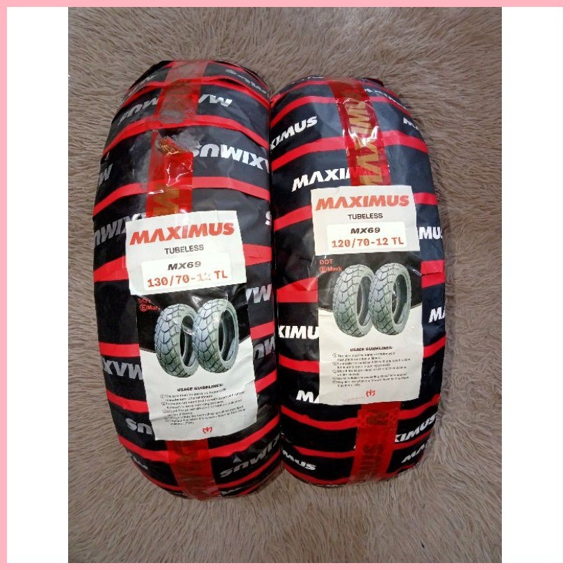 Maximus Tire PG69 for Burgman/Rusi Rango Tubeless 120/70-12 130/70-12 ...