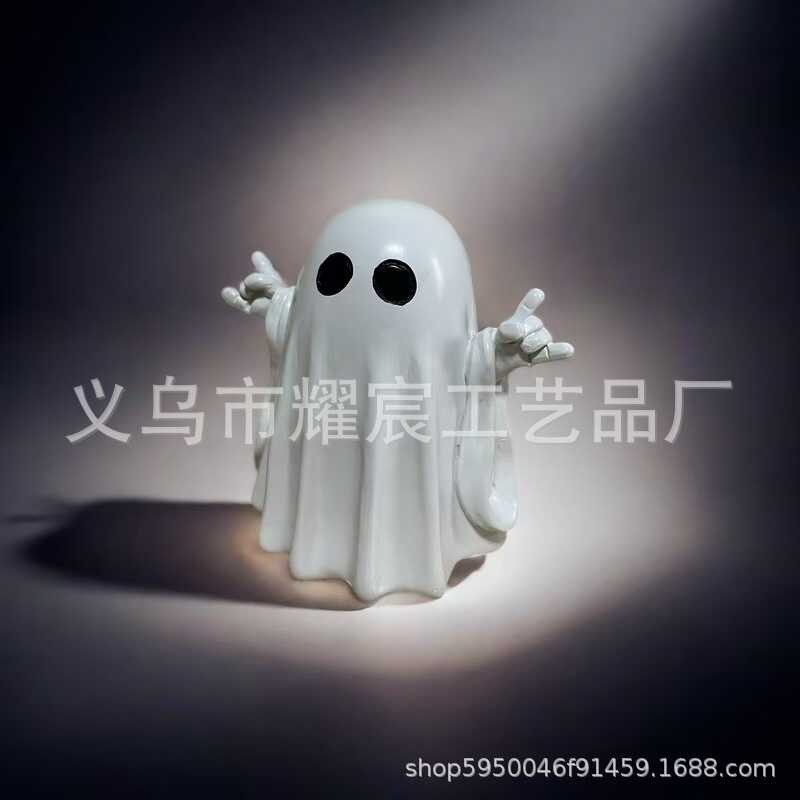 Rock Gesture Ghost Cute Ghost Statue Rock Ghost Statue Halloween Mini ...