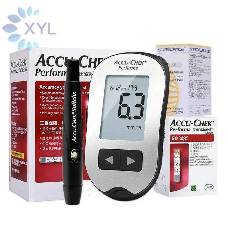 Y Accu Chek Glucosemeter Monitor Meting Strips Performa Glucometer ...