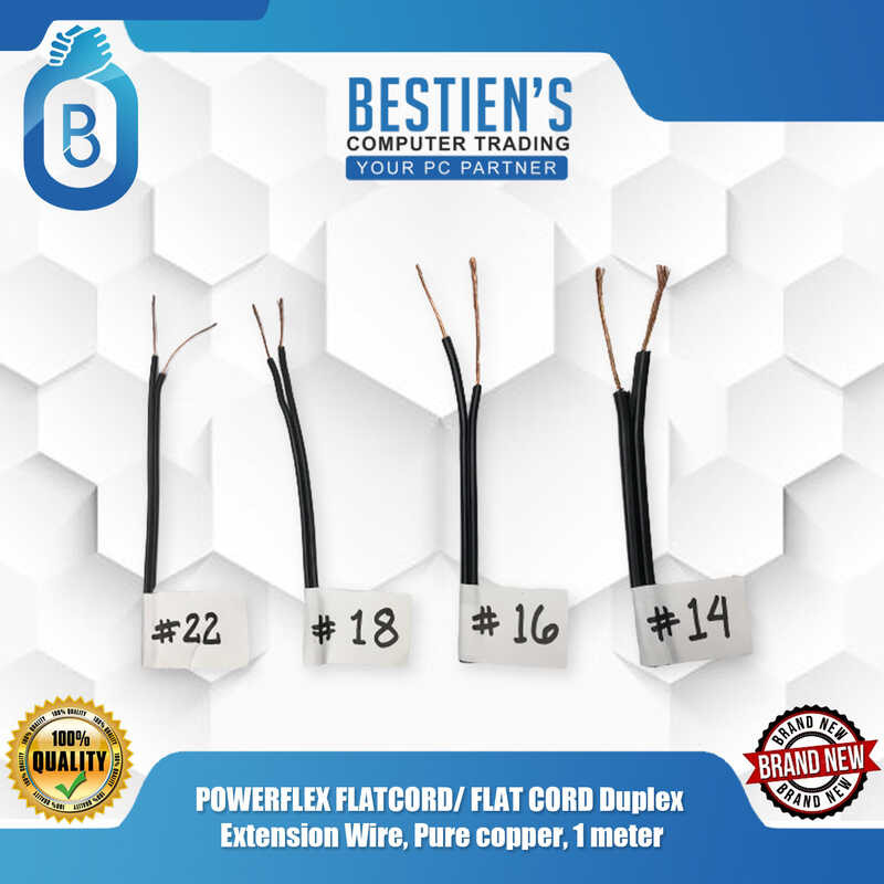 POWERFLEX Flatcord/ FLAT CORD Duplex Extension Wire, Pure Copper, 1 ...