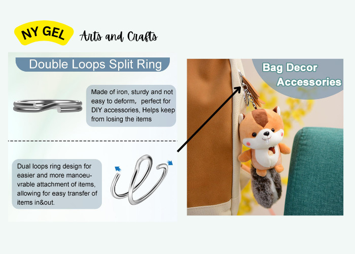 50PCS 10mm Mini Split Ring for Keychains, Double Loops Split Jump Rings ...
