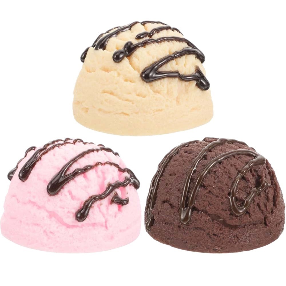 Artificial Ice Cream Scoop Realistic Simulation Fake Food Imitation ...